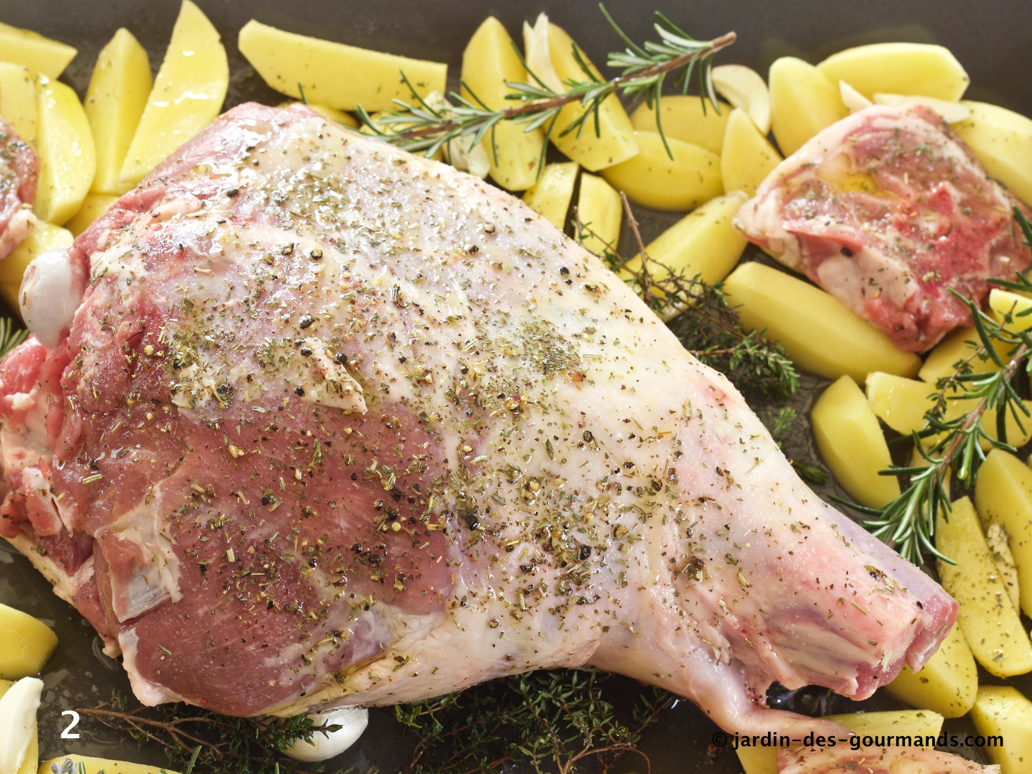 Gigot d'agneau roti - Jardin des gourmands